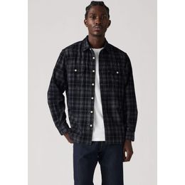 Levi's Langarmhemd LEVI'S "JACKSON WORKER", Herren, Gr. S, N-Gr, huxley plaid jet bla, Cord, Obermaterial: 100% Baumwolle, relaxed fit, Hemden