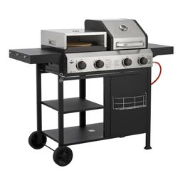 Gasgrill El Fuego "Kombigrill 3-in-1 Boston", schwarz, B:117cm H:117cm T:60,5cm, Grills, inkl. Pizzastein und Planchaplatte als Zubeh&ouml;r