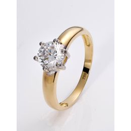 Fingerring Lady Gr. 16, gelb (gelbgold 750), Fingerringe, Damen, 16, Gold Metall, Gold, Metall, Fingerring