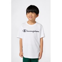 T-Shirt Champion "SPORTWEAR T-SHIRT Standard Fit", Jungen, Gr. XXL (176), wht, ns, Obermaterial: 100% Baumwolle, Shirts T-Shirt, f&uuml;r Kinder, Kurzarm, f&uuml;r Sportmode und aktive Freizeit