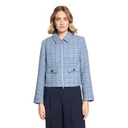 Jackenblazer Betty Barclay "Damen langarm", Damen, Gr. 44, blau, wei&szlig;, Boucl&eacute;, Obermaterial: 100% Polyester. Futter: 100% Polyester, Basic, normal normal, Blazer