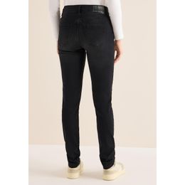Slim-fit-Jeans Cecil, Damen, Gr. 27, L&auml;nge 32, schwarz washed, Jeans, 73% Baumwolle, 25% Polyester, 2% Elasthan, unifarben, kn&ouml;chellang, Jeans Slim-fit-Jeans, High Waist