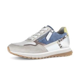 Sneaker Gabor "Sneaker low Materialmix Leder", Damen, Gr. 37,5, multicolour, Schuhe Sneaker