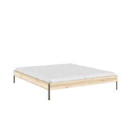 Bettgestell Karup Design, B:146cmraw, sage gr&uuml;n, Betten, "CORE BED Bodenbett, Holzrahmen, Futonbett, Jugendbett, Holzbett", Massivholzbett mit