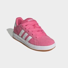 M&auml;dchen Sneaker "GRAND COURT 00S", adidas Sportswear, Gr. 38,5pink fusion, ftwr wei&szlig;, gum10, Leder, Synthetik, Schuhe, Design auf den Spuren des