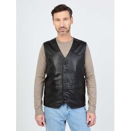Lederweste JCC "Pramo 2", Herren, Gr. M, schwarz, Obermaterial: 100% Lammleder; Futter: 100% Polyester, Westen