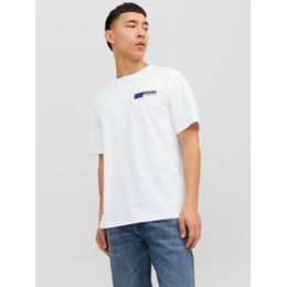 Jack & Jones Rundhalsshirt JACK & JONES "JJECORP LOGO TEE PLAY SS O-NECK NOOS", Herren, Gr. XXL, wei&szlig;, Single Jersey, Obermaterial: 100% Baumwolle, bedruckt, normal normal, Rundhals, Shirts Rundhalsshirt
