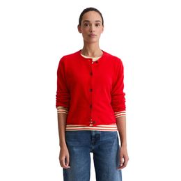 Marc O'Polo Cardigan MARC O'POLO "mit hohem Tragekomfort", Damen, Gr. M, bright rot, Obermaterial: 100% Kaschmir, unifarben, regular fit, Rundhals, Rippb&uuml;ndchen, Strickjacken