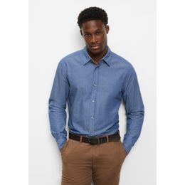 Langarmhemd OLYMP "OLYMP Casual, regular fit, Kent", Herren, Gr. XL, Normaler Arm, marine, 100% Baumwolle, Hemden