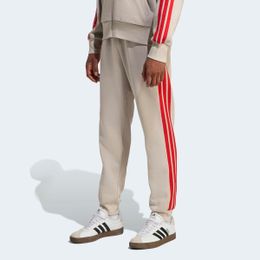 Sporthose adidas Sportswear "M 3S FL TC PT", Herren, Gr. XL, N-Gr, wonder alumina, pure ruby, Obermaterial: 55% Baumwolle, 36% Polyester, 9% Viskose, Hosen Sporthose