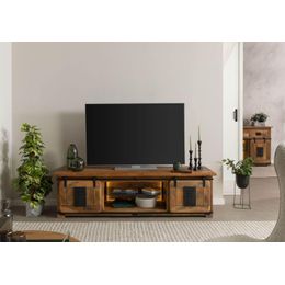 TV-Board Mango / Altholz 180x55x50 natur lackiert RAILWAY LUX #130