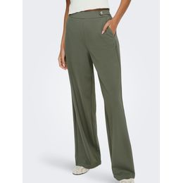 Stoffhose Only "ONLEVALY-LIKA LIFE HW WIDE PANT TLR", Damen, Gr. 34, L&auml;nge 34, smokey olive, Obermaterial: 55% Polyamid, 38% Viskose, 7% Elasthan, unifarben, Hosen Stoffhose