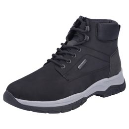 Winterboots Rieker, Herren, Gr. 45, schwarz, Lederimitat, Nubukleder, unifarben, Schuhe Winterboots, Schn&uuml;rboots, Stiefelette, Outdoorboots mit Innenrei&szlig;verschluss