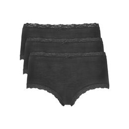 Taillenslip Nina von C. "Cosy", Damen, Gr. 42, schwarz, Single Jersey, Obermaterial: 95% Modal, 5% Elasthan, unifarben, bequem, Unterhosen Taillenslip, eng, elastisch, atmungsaktiv, bequem, feminin, mit Spitze