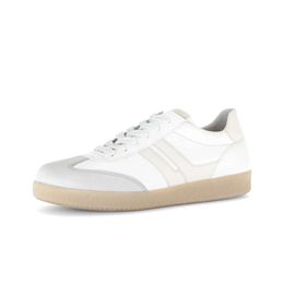 Sneaker Gabor "Sneaker low Materialmix Leder", Damen, Gr. 37, wei&szlig;, Schuhe Sneaker