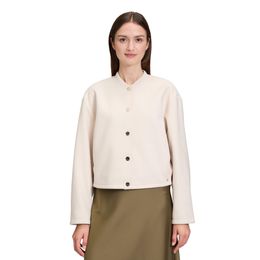 BETTY & CO Jackenblazer BETTY & CO "Damen mit Rippb&uuml;ndchen", Damen, Gr. 40, bright cream melange, Obermaterial: 100% Polyester; Futter: 100% Polyester, oversize normal, Rundhals, Blazer