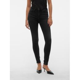 V&eacute;ro Moda Skinny-fit-Jeans VERO MODA "VMFLASH MR SKINNY JEANS LI111 NOOS", Damen, Gr. S (36), L&auml;nge 30, schwarz (schwarz denim), Denim/Jeans, Obermaterial: 65% Baumwolle, 18% Polyester, 8% Viskose, 7% Elastomultiester, 2% Elasthan, unifarben, skinny fit lang, Jeans, Baumwollmischung mit Stretch, regular waist, skinny fit