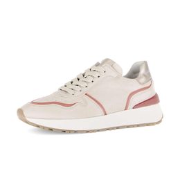 Sneaker Gabor "Sneaker low Materialmix Leder", Damen, Gr. 38,5, beige, Schuhe Sneaker