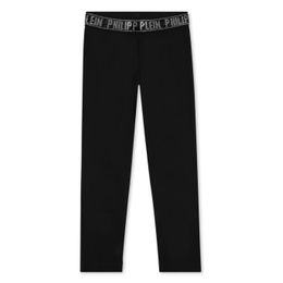 Leggings Philipp Plein "Jogging-Leggings", M&auml;dchen, Gr. 14, weite Kindergr&ouml;&szlig;en, 02, schwarz, Obermaterial: 95% Baumwolle, 5% Elasthan, Hosen Leggings