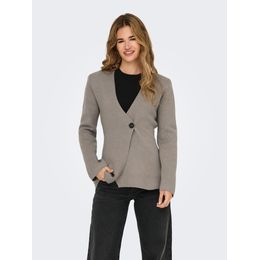 Strickjacke Only "ONLMYERA LIFE LS ONE BUTTON CARDIGAN KNT", Damen, Gr. S (36), grau (moon rock detail:melange), Strick, Obermaterial: 66% Polyester, 26% Polyacryl, 8% Wolle, meliert, slim fit, V-Ausschnitt, Strickjacken Strickjacke