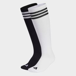 Herren Kniestr&uuml;mpfe "KNEE SOCK 2P", adidas Performance, Gr. Lwei&szlig;, schwarz, schwarz, wei&szlig;, Obermaterial: 56% Baumwolle, 39% Polyester, 4% Elasthan,