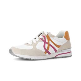 Sneaker Gabor "Sneaker low Materialmix Leder/Lederimitat", Damen, Gr. 36, multicolour, Schuhe Sneaker