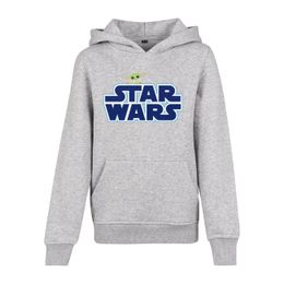 Kapuzensweatshirt MisterTee "MisterTee Herren Kids Star Wars Blue Logo Hoody", Jungen, Gr. 110/116, erdgrau, 65% Baumwolle, 35% Polyester, unifarben, Sweatshirts