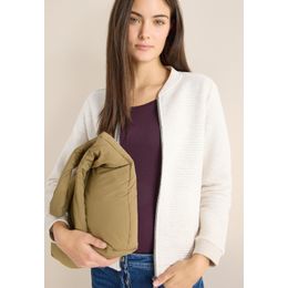 Cecil Damen Sweatjackealabaster beige melange, Gr. L, unifarben, Sweatware, Obermaterial: 67% Baumwolle, 33% Polyester, Sweatjacken, mit feinem