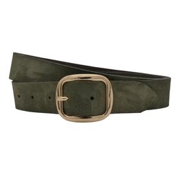 Lederg&uuml;rtel AnnaMatoni "AnnaMatoni Damen Lederg&uuml;rtel in hochwertigem Velour Leder 3,5cm", Damen, Gr. TW85 - 100cm Gesamtl&auml;nge, olive 560, 100% Leder, G&uuml;rtel Lederg&uuml;rtel