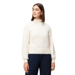 Strickpullover Zero "Damen mit Ballon&auml;rmeln", Damen, Gr. M, eggnog, Strick, Obermaterial: 49% Polyester, 21% Polyester, 15% Polyamid, 8% Polyacryl, 5% Wolle, 2% Elasthan, aufgeraut, figurbetont normal, weit B&uuml;ndchen krempelbar, Pullover Strickpullover, Plain/ohne Details