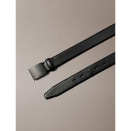 Lederg&uuml;rtel Calvin Klein "TITLECASE PLAQUE BUCKLE 32MM", Herren, Gr. 125, schwarz (schwarz, schwarz), Rindsleder, unifarben, G&uuml;rtel Lederg&uuml;rtel, Gr&ouml;&szlig;enverstellbar
