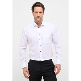 Langarmhemd Eterna "MODERN FIT", Herren, Gr. 39, Normalgr&ouml;&szlig;en, wei&szlig;, Twill, 100% Baumwolle, tailliert, Manschette, Hemden, NON IRON (b&uuml;gelfrei)