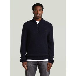 G-Star Raw Longpullover G-STAR "Boucle Skipper Knit", Herren, Gr. L, dk patriot blau, Obermaterial: 72% Polyester, 20% Polyamid, 8% Viskose, Pullover Longpullover