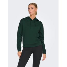 Kapuzensweatshirt Only Play "ONPLOUNGE LS HOOD SWEAT - NOOS", Damen, Gr. L, gr&uuml;n (scarab), Sweatware, Obermaterial: 80% Polyester, 15% Viskose, 5% Elasthan, unifarben, regular fit normal, Rundhals, angesetztes B&uuml;ndchen, Sweatshirts