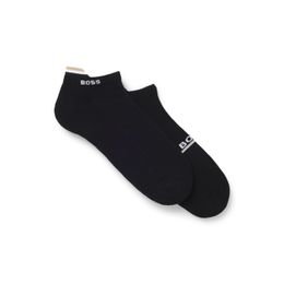 Kurzsocken BOSS "2P AS Iconic Loop CC", Herren, Gr. 43-46, schwarz 001, Baumwollmischung, unifarben, elastisch, Socken, mit Signature-Streifen und Logo-Details