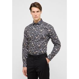 Langarmhemd Eterna "SLIM FIT", Herren, Gr. 38, Normalgr&ouml;&szlig;en, navy, Twill, 100% Baumwolle, schmal, Manschette, Hemden, NON IRON (b&uuml;gelfrei)
