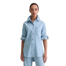 Marc O'Polo Jeansbluse MARC O'POLO "aus Organic-Cotton-Mix-Stretch", Damen, Gr. M, light blau, Obermaterial: 95% Baumwolle, 4% Elastomultiester, 1% Elasthan, unifarben, regular fit normal, Manschette, Blusen Jeansbluse