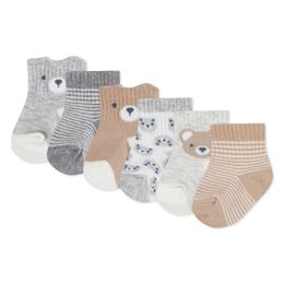 Socken HUGGIES BABYWEAR "HGHB 6PK SOCK", Damen, Gr. 3 (12), huggies snow wei&szlig;, Baumwollmischung, Intarsienmuster, Socken Socken, mit Stickereien