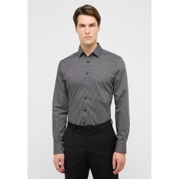 Langarmhemd Eterna "SLIM FIT", Herren, Gr. 38, Normalgr&ouml;&szlig;en, anthrazit, Twill, 100% Baumwolle, schmal, Manschette, Hemden, NON IRON (b&uuml;gelfrei)