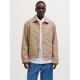 Jack & Jones Hemdjacke JACK & JONES "JJECASABLANCA SHACKET SN", Herren, Gr. XL, string, Web, Obermaterial: 100% Polyester, unifarben, normal, Jacken, mit auff&auml;lliger Knopfleiste