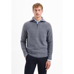 Stehkragenpullover NO EXCESS "NO EXCESS Wollpullover mit hohem Rei&szlig;verschluss", Herren, Gr. 3XL, washed blau, 41% Acryl, 31% Baumwolle, 17% Nylon, 8% Wolle, 3% Elasthan, Pullover Stehkragenpullover