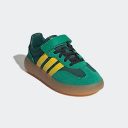 Sneaker adidas Sportswear "BARREDA DECODE KIDS", M&auml;dchen, Gr. 34, collegiate gr&uuml;n, gelb, court gr&uuml;n, Leder, Textil, Schuhe Sneaker, mit Klettverschluss, f&uuml;r Kinder & Jugendliche