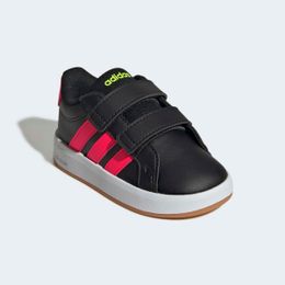 Sneaker adidas Sportswear "GRAND COURT 3.0 KIDS", M&auml;dchen, Gr. 26, core schwarz, lucid rot, lucid lemon, Synthetik, Textil, Schuhe Sneaker, f&uuml;r Kinder