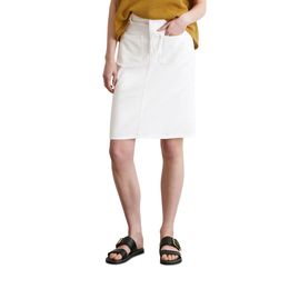 Marc O'Polo Jeansrock MARC O'POLO "aus Organic Cotton-Lyocell-Mix", Damen, Gr. 30, wei&szlig; (m100), Obermaterial: 50% Lyocell, 50% Baumwolle, unifarben, figurbetont knielang, R&ouml;cke Jeansrock