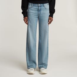 G-Star Raw Weite Jeans G-STAR "Jeans Judee Straight", Damen, Gr. 31, L&auml;nge 32, blau (sun faded cloudburst), Denim/Jeans, Obermaterial: 100% Baumwolle, straight fit normal, Jeans
