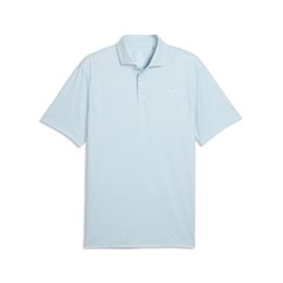Poloshirt Puma "CLOUDSPUN Mono Check Golfpolo Herren", Damen, Gr. M, wei&szlig; glow team light blau, Obermaterial: 94% Polyester, 6% Elasthan, bedruckt, regular fit, Shirts