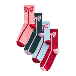 Cath Kidston Socken Damen Gr&ouml;&szlig;e 36/41 hellblau / dunkelgr&uuml;n / rosa / rot