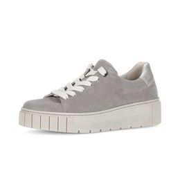Sneaker Gabor "Sneaker low Materialmix Leder", Damen, Gr. 37,5, grau, Schuhe Sneaker