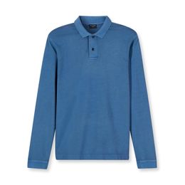 Langarm-Poloshirt OLYMP, Herren, Gr. XL, rauchblau, Jersey, Obermaterial: 100% Baumwolle, regular fit, Rippb&uuml;ndchen, Shirts, regular fit, basic, formbest&auml;ndig