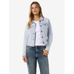 Jeansjacke Noisy may "NMDEBRA L/S DENIM JACKET LB NOOS", Damen, Gr. L, light blau denim, Web, Obermaterial: 75% Baumwolle, 24% Polyester, 1% Elasthan, unifarben, regular fit normal, Jacken Jeansjacke